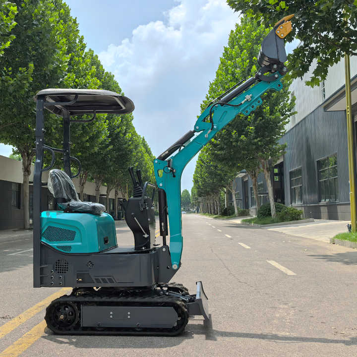 Omitech's new mini crawler backhoe features a front bucket equipped ...