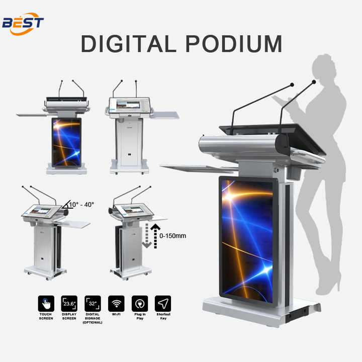 Digital Smart Podium Lectern Multimedia Touchscreen Lecture Desk ...
