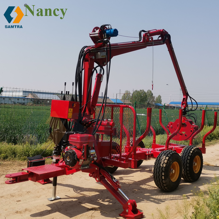 Cheapest Price Timber Log Trailer Crane Wood Trailer with Crane Timber ...