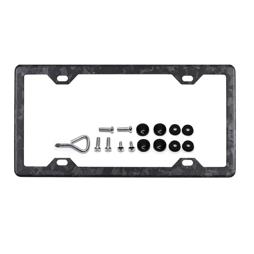 Carbon Fiber + Epoxy Resin License Plate Frame 2 Holes Glossy/Matte ...