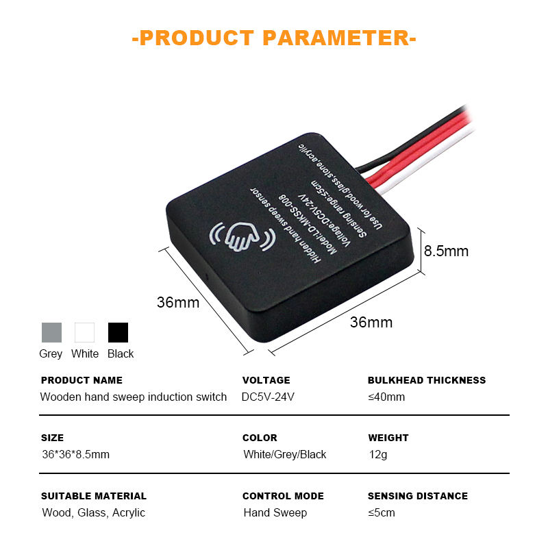 Intelligent DC5-24V Wiring Type Square Wooden Partition IR Infrared ...