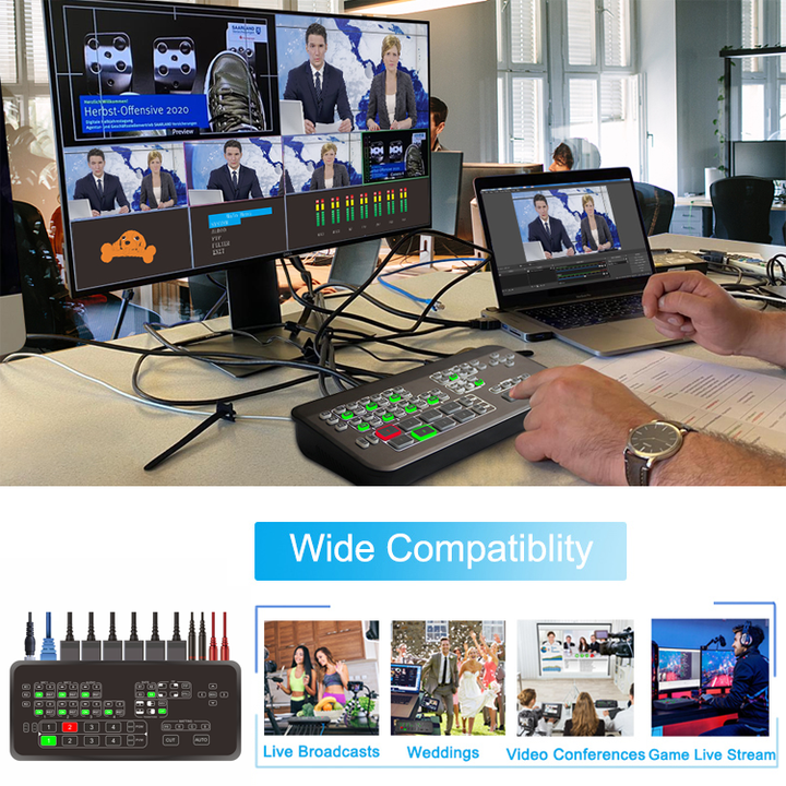 Full Hd 1080p hdmi Video Switcher Mixer for Live Streaming Multi Camera ...
