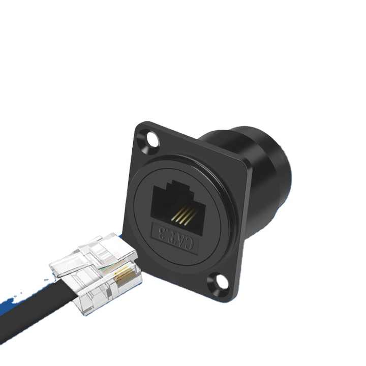 D-type RJ11 Keystone Jack Cat3 4p4c zinc alloy metal RJ11 connector ...