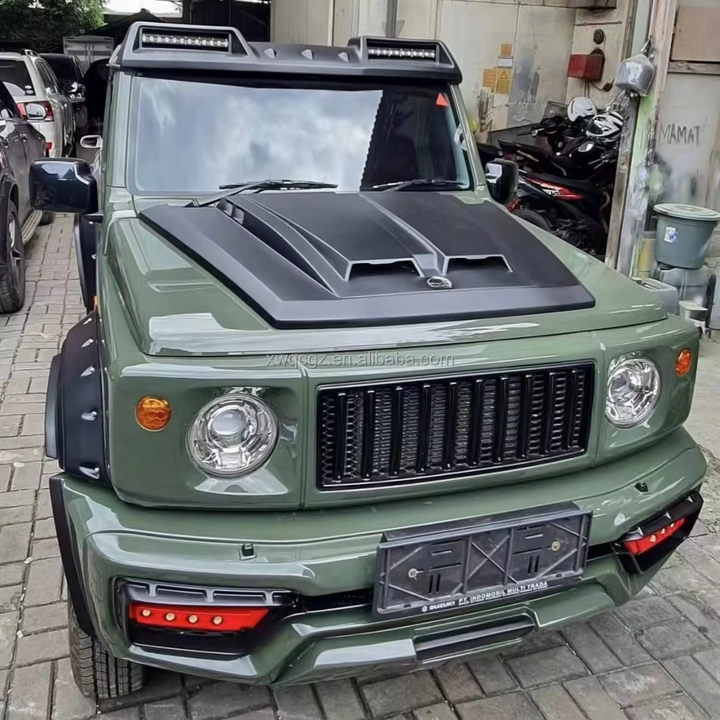 For Suzuki Jimny Upgraded WD Style Carbon Fiber Hood Roof Spotlights ...