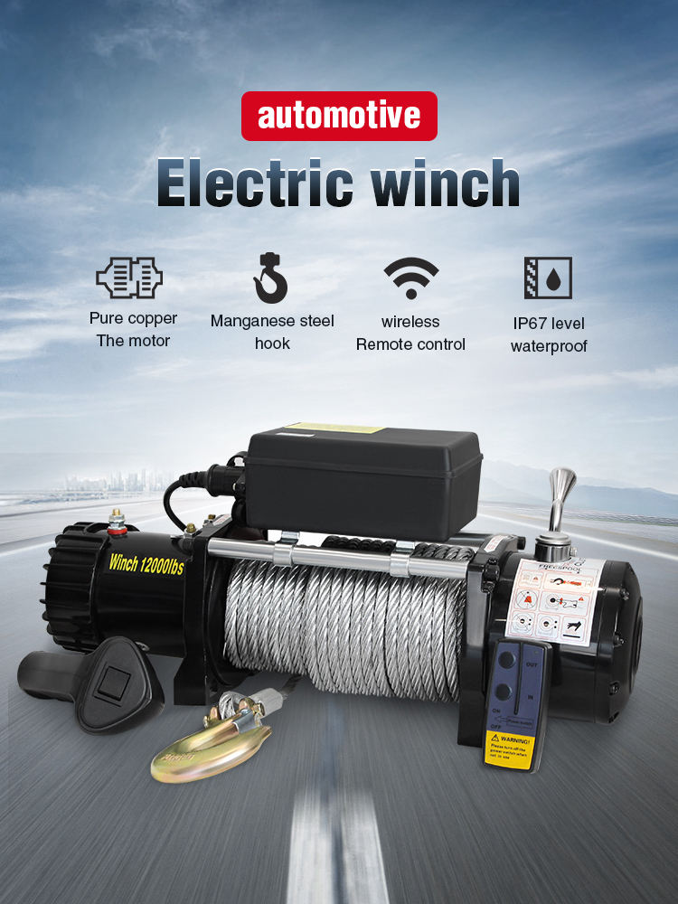 Popular electric lifting winch vehicle self rescue car winch 12v 24v ...