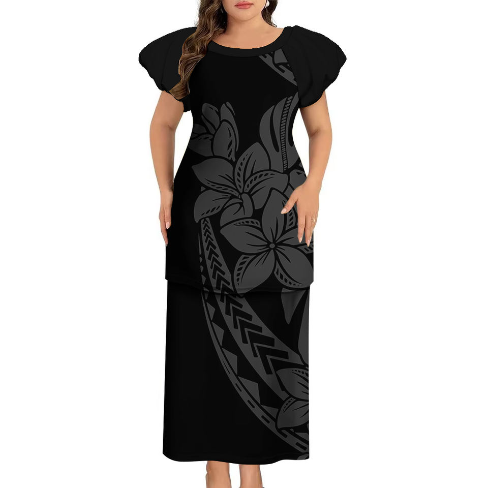 1 MOQ Custom Big People Plus Size Bubble Sleeve Tonga Puletasi Samoa ...
