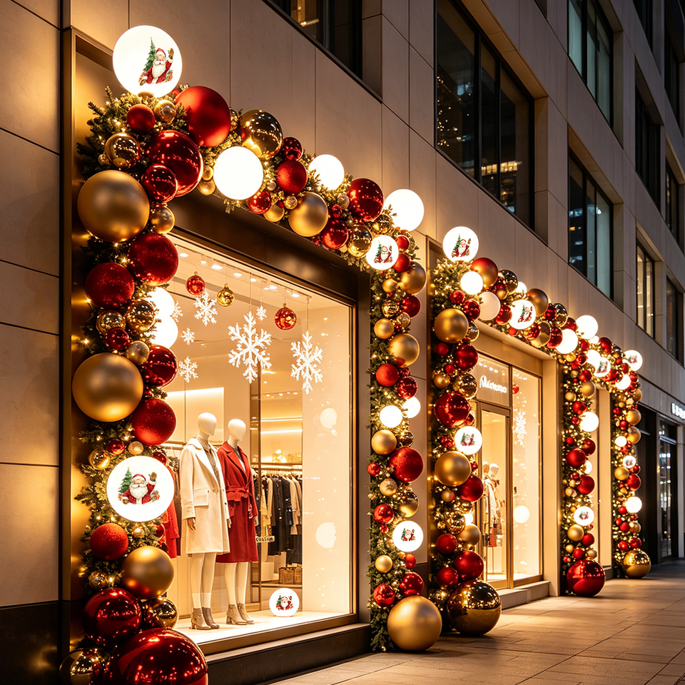 Commercial Decorative LED Ball Motif Lights Multi-size Luminous Spheres ...