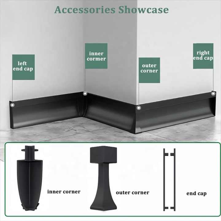 Modern Silver Aluminum Skirting Board for Kitchen Cabinets