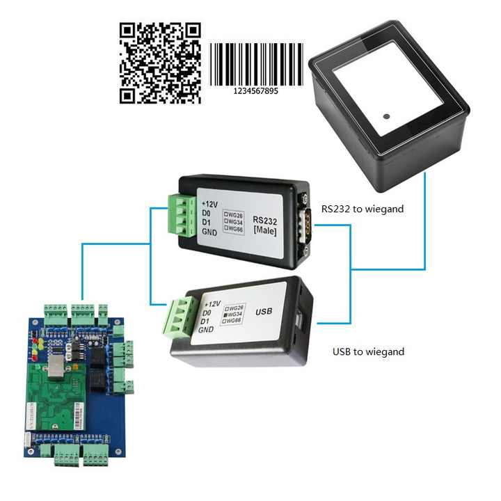 RS232 DB9 Male Connector Bidirectional Converter Turnstile Gate System ...