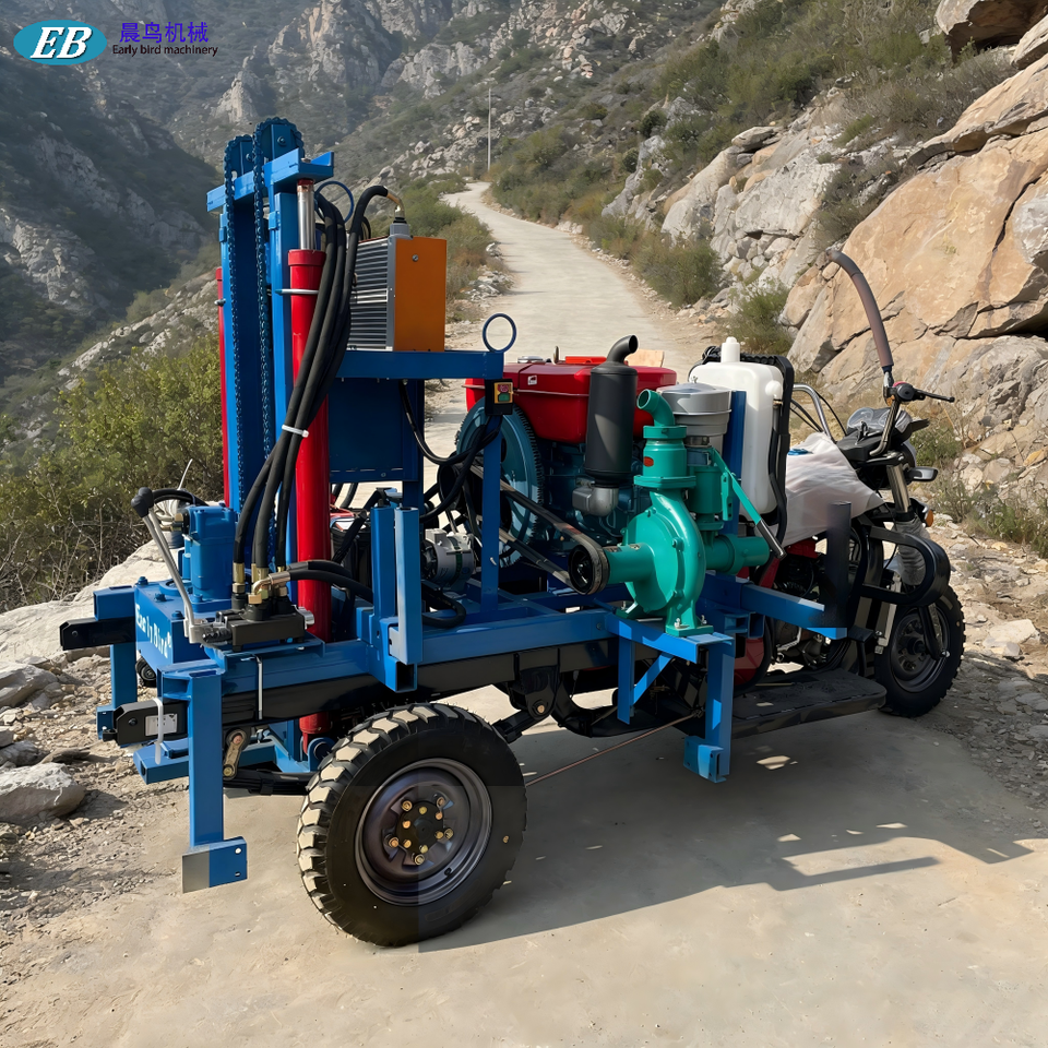 Motorcycle Towed Water Well Drilling Rig Upgraded Gearbox Diesel Fully ...