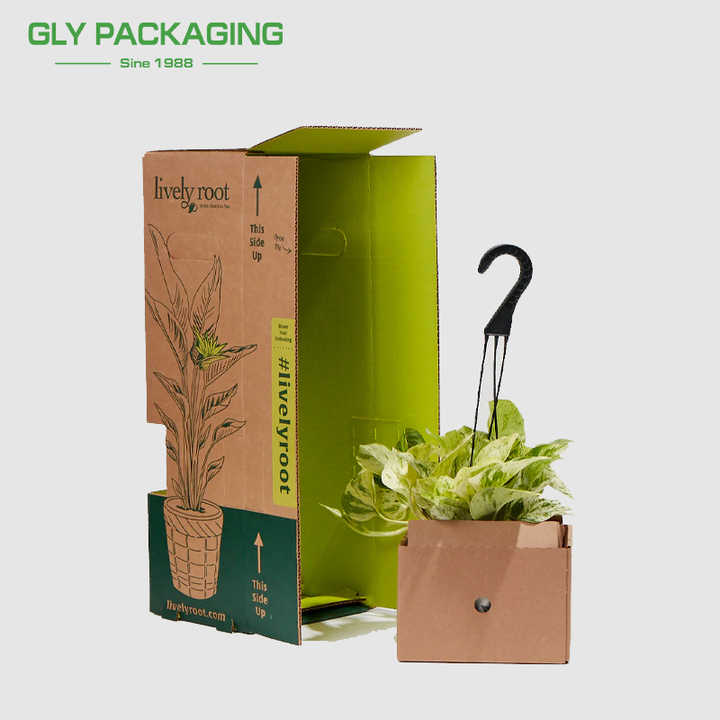 Custom printed kraft paper Live Plant Potted Flower Packaging Paper ...