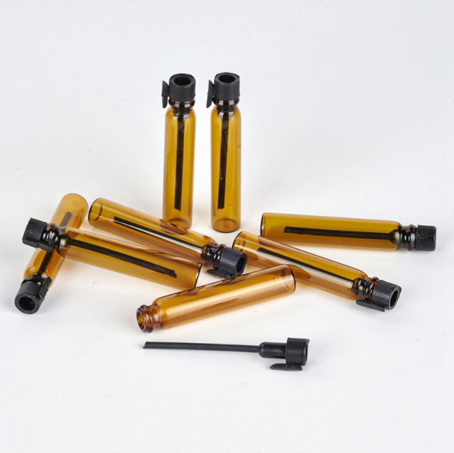 1ml 2ml Amber Perfume Sample Tester Vials Mini Bottles with Stick Lid ...