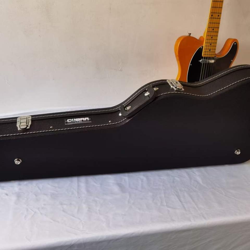 Yellow Stripe Straight Edge Electric Guitar Case Hard Shell with ...