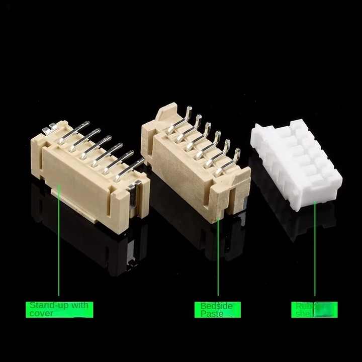 PH2.0 2.0mm Spacing Horizontal Vertical Patch Connector Socket Rubber Shell Plug with Reed ...