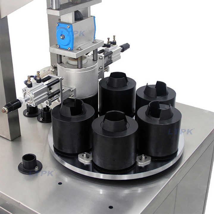 LT-20 Semi Automatic Six Station Food Jam Sauce Vacuum Glass Jar Bottle Sealing Capping Machine ...