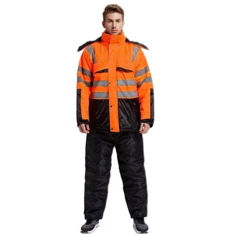 Men's Winter Work Uniform Conjoined Cotton-padded Jacket Coat Hood ...