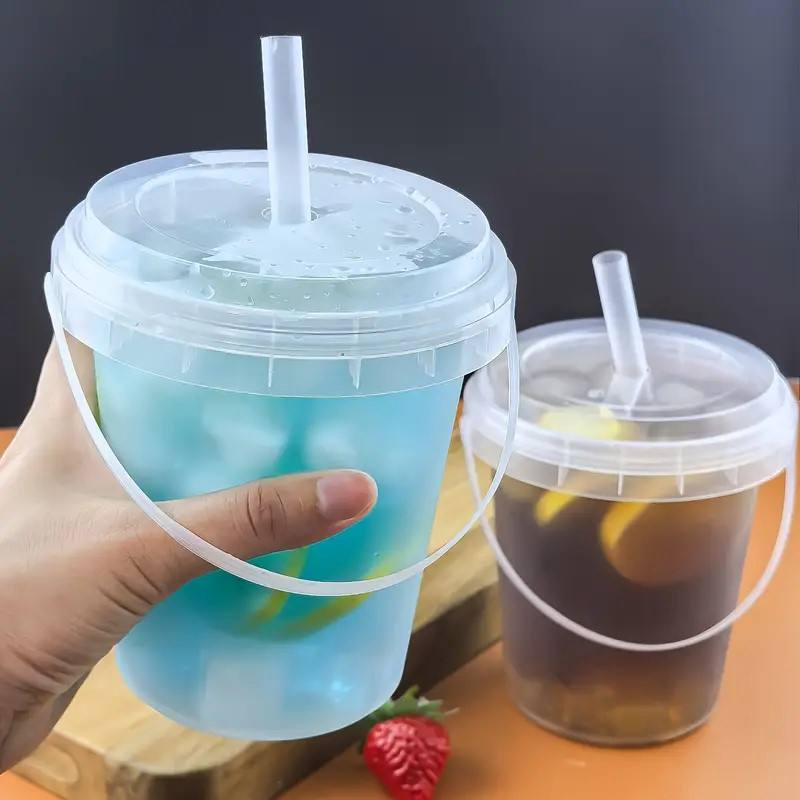 Custom Disposable Transparent PP Plastic Bucket 12oz 16oz 24oz 32oz for ...