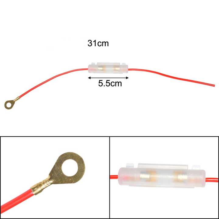 Universal Motorcycle Fuse Screw Type 6x 30mm Inline Glass Fuse Holder 0 ...