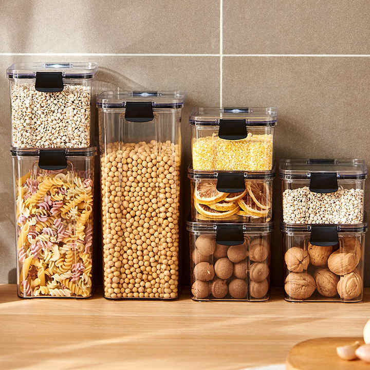 Clear Plastic Airtight Food Storage Container – 0-1L Kitchen Fridge Jar