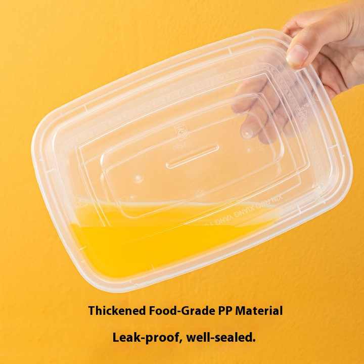 American Rectangular Disposable Lunch Box Thickened Transparent Black ...