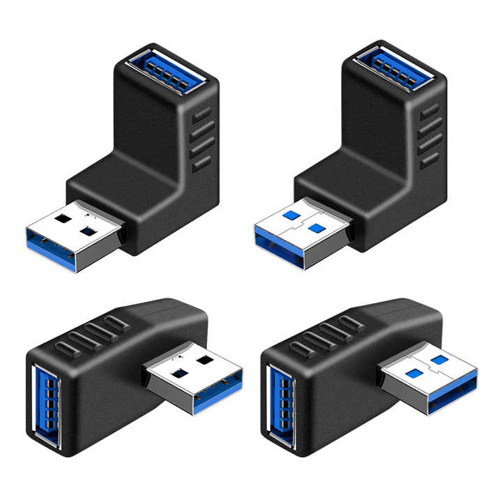 90 Degree Angle USB 3.1 Connector Adapter Male to Female Custom Left ...