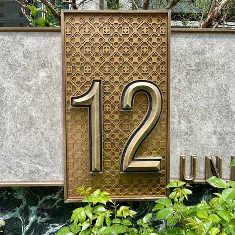Painted Word Building Sign Digital Guidance Sign Floor Number Stainless ...