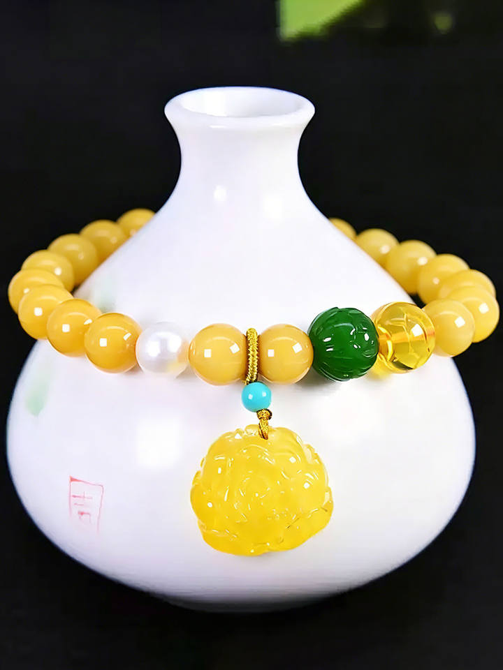 National-style Natural Beeswax Chicken-Oil-Yellow Flower Peony Design ...