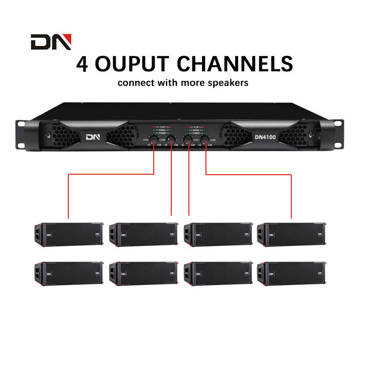Hot Selling Class D Power Amplifier 4 Channels 4Ω 4x1600W Professional ...