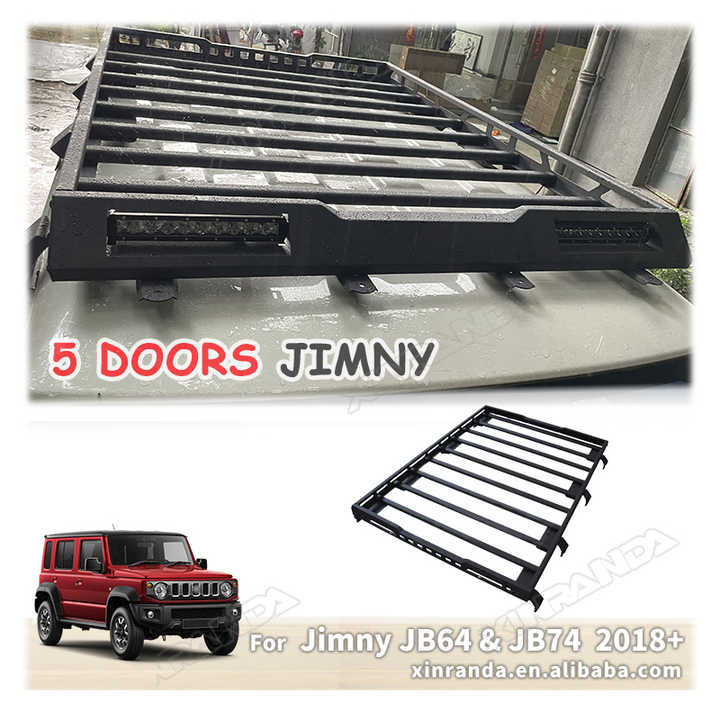 Jimny 5 Doors Accessories Roof Rack With LED Light Aluminium Luggage Roof Racks for Suzuki Jimny ...
