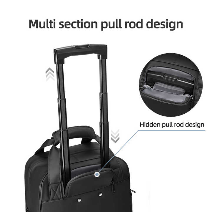 Carry on Silent Rolling Wheel Luggage Backpack With Silent Hand Trplley ...