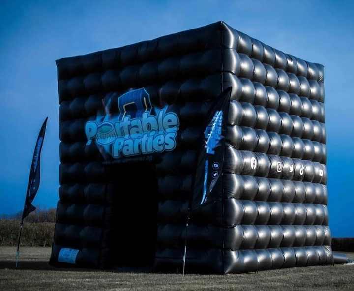 Party House DJ Giveaway Black Inflatable Night Club Tent 8 X 8 Building ...