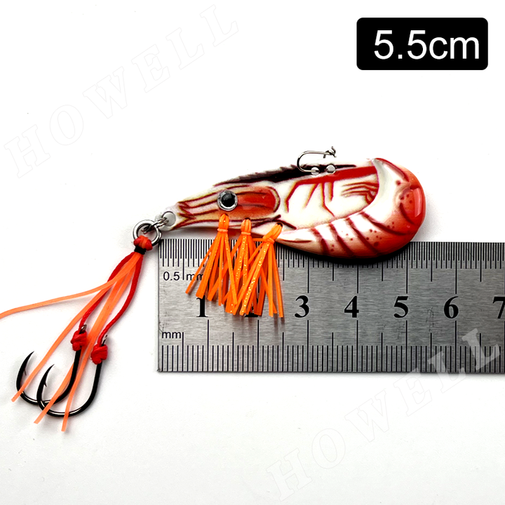 OEM 3D Crazy Shrimp Vibration 15g Metal VIB Sinking Blade Spoon Fishing ...