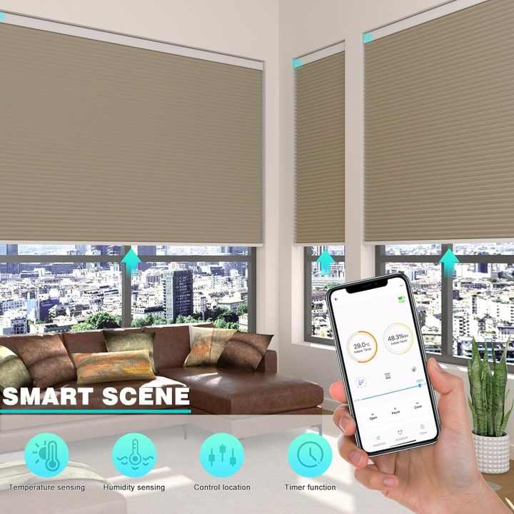 Modern Honeycomb Blinds Remote Control Smart Cordless Honeycomb Blind ...