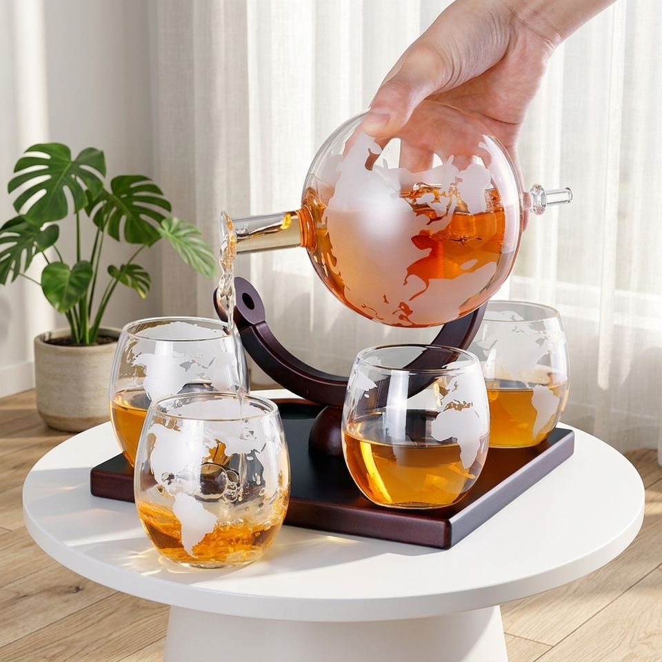 Custom Logo 850ml Borosilicate Transparent Creative Globe Sherry ...