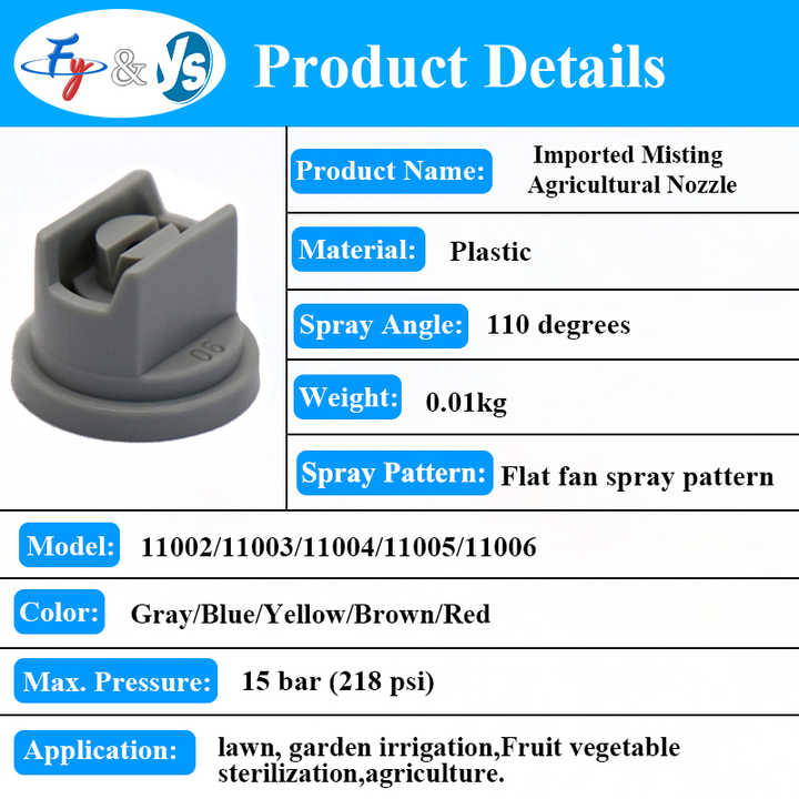 110 Degree Plastic Dico Imported Misting Fan-Shaped Agricultural Nozzle ...