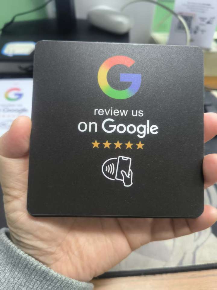 RFID Interface QR Code PVC NFC Google Review Plate for Restaurant ...