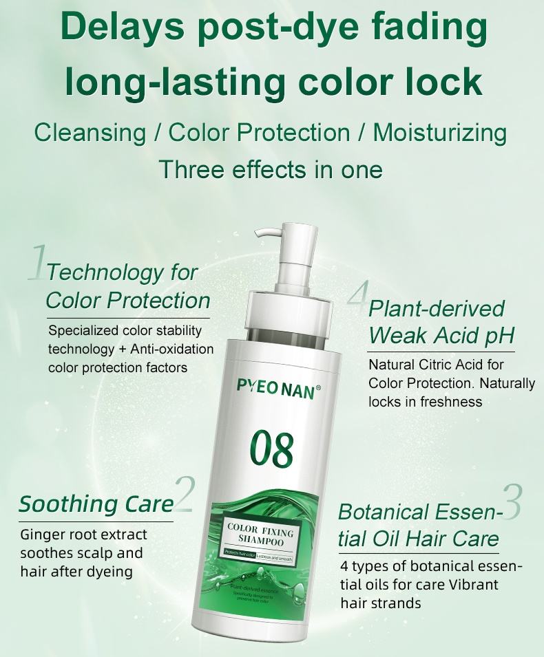 OEM Custom Permanent Color Fixing Liquid Shampoo Dry Damaged Hair Color ...