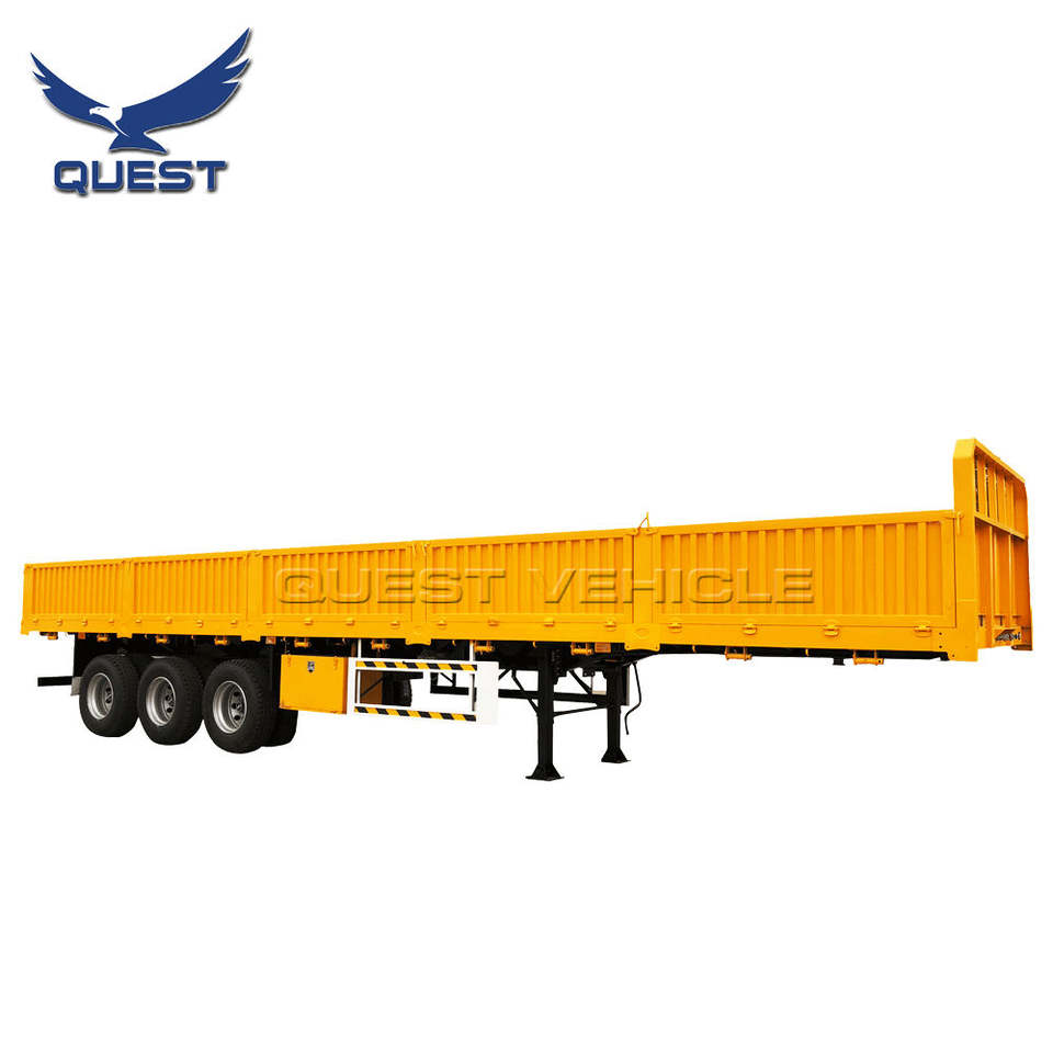 Utility Side Wall Dump for Bulk Cargo Transport 3 Axle Flatbed Semi ...