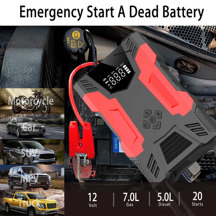 800Amp Portable Car Jump Starter & Tire Inflator with Air Compressor OEM