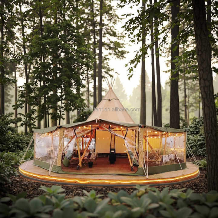 Luxury 6.5m Indian Big Straw Hat Tent for Outdoor Camping Restaurant ...