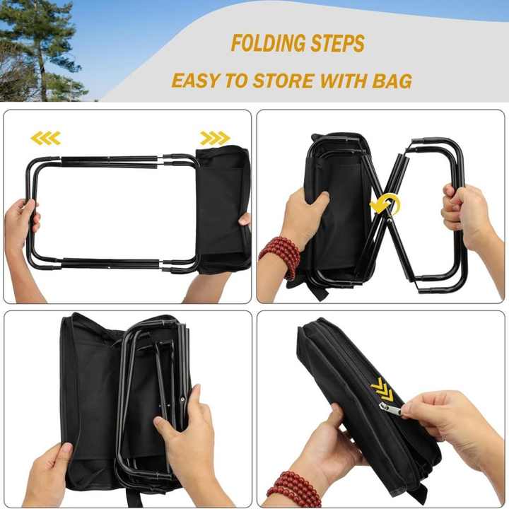 Portable Folding Stool Carry Bag Collapsible Outdoor Footstool Travel ...