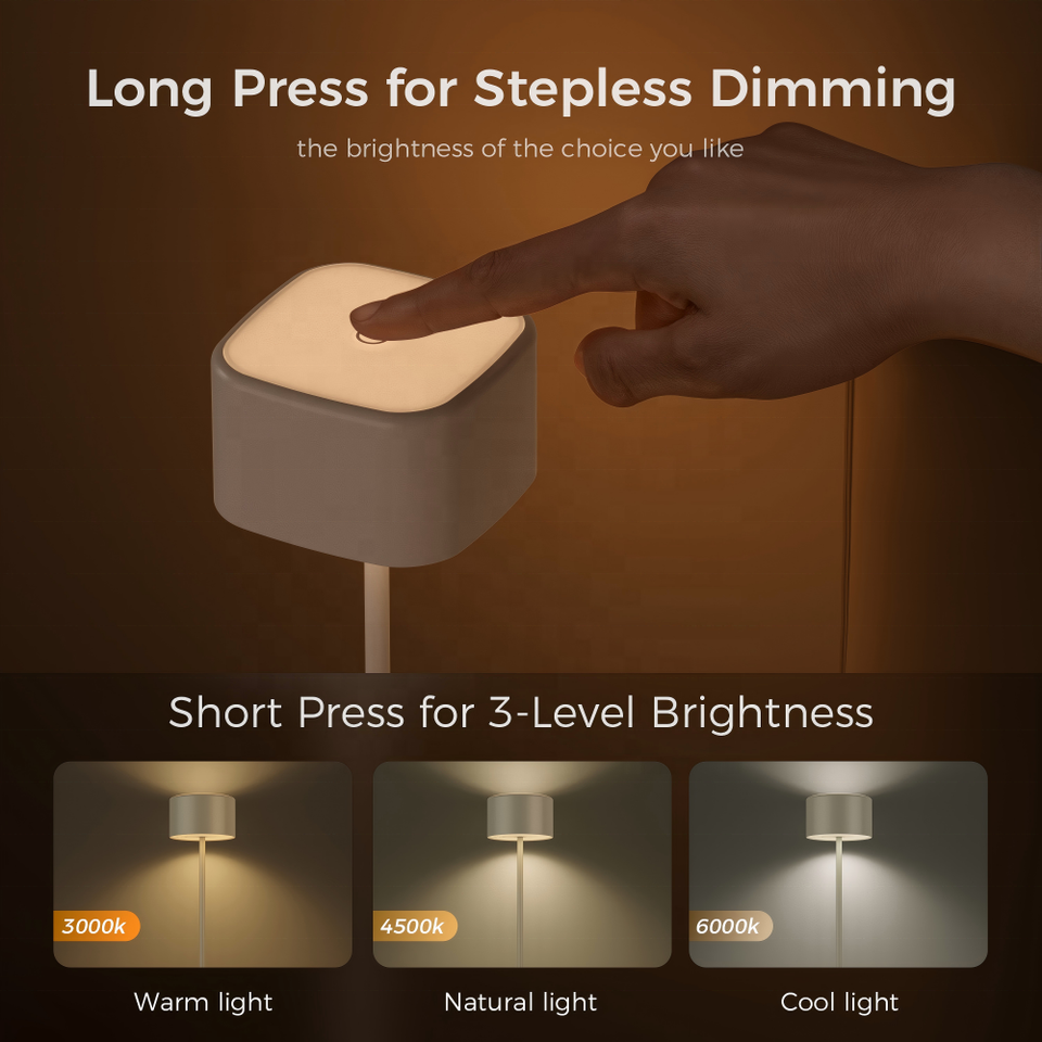 Portable Bedroom Living Room Table Lamps Nordic USB Wireless Bar Night ...