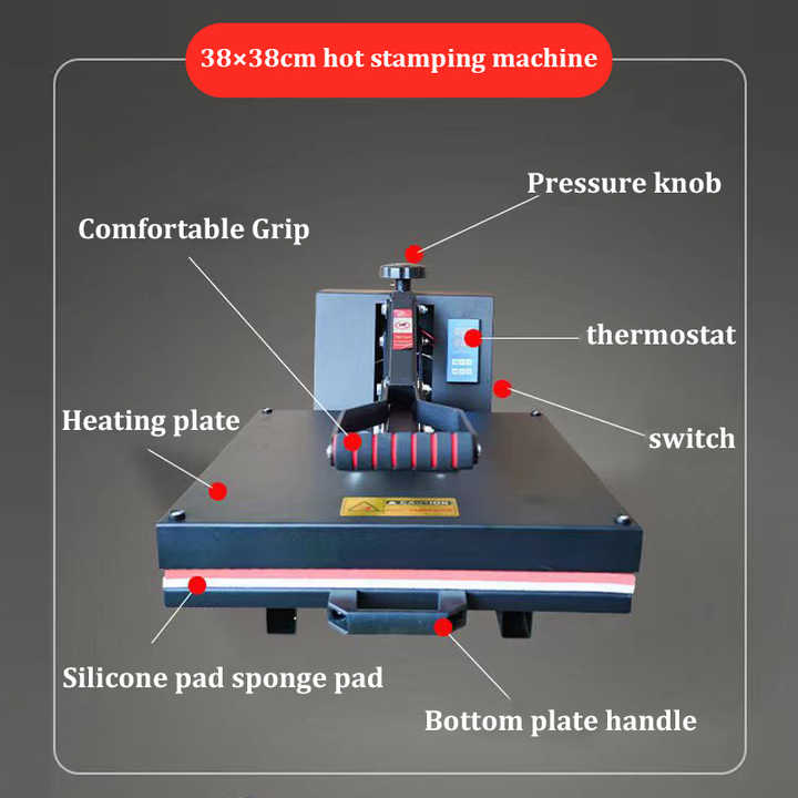 38*38cm Flat Plate Simple Heat Press Transfer Machine Manual T-shirt Printing Machine T-shirt ...