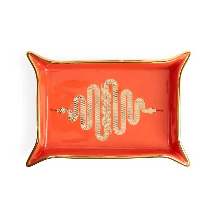 Custom Logo Printed Golden Edge Ceramic Ring Trinket Dish