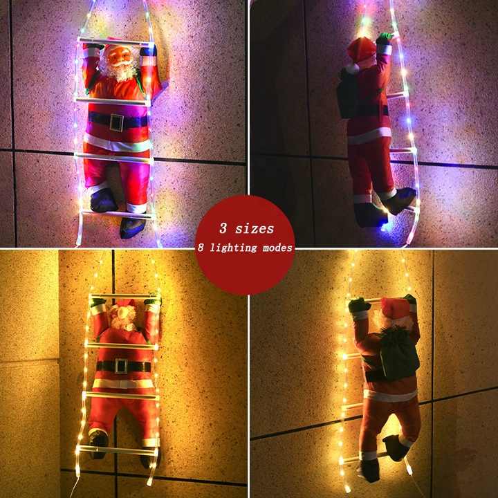 Santa Climbing Ladder Rope Light - Christmas Decorative
