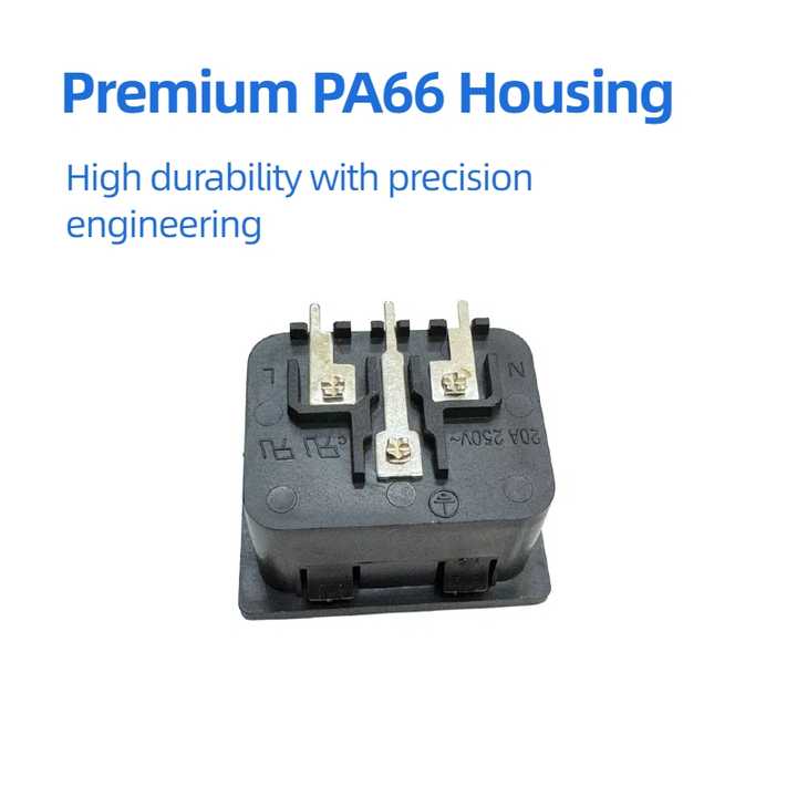 IEC60320 20A 250V PCB Panel Mounted C20 Inlet Socket 3 Pin Snap Ac ...