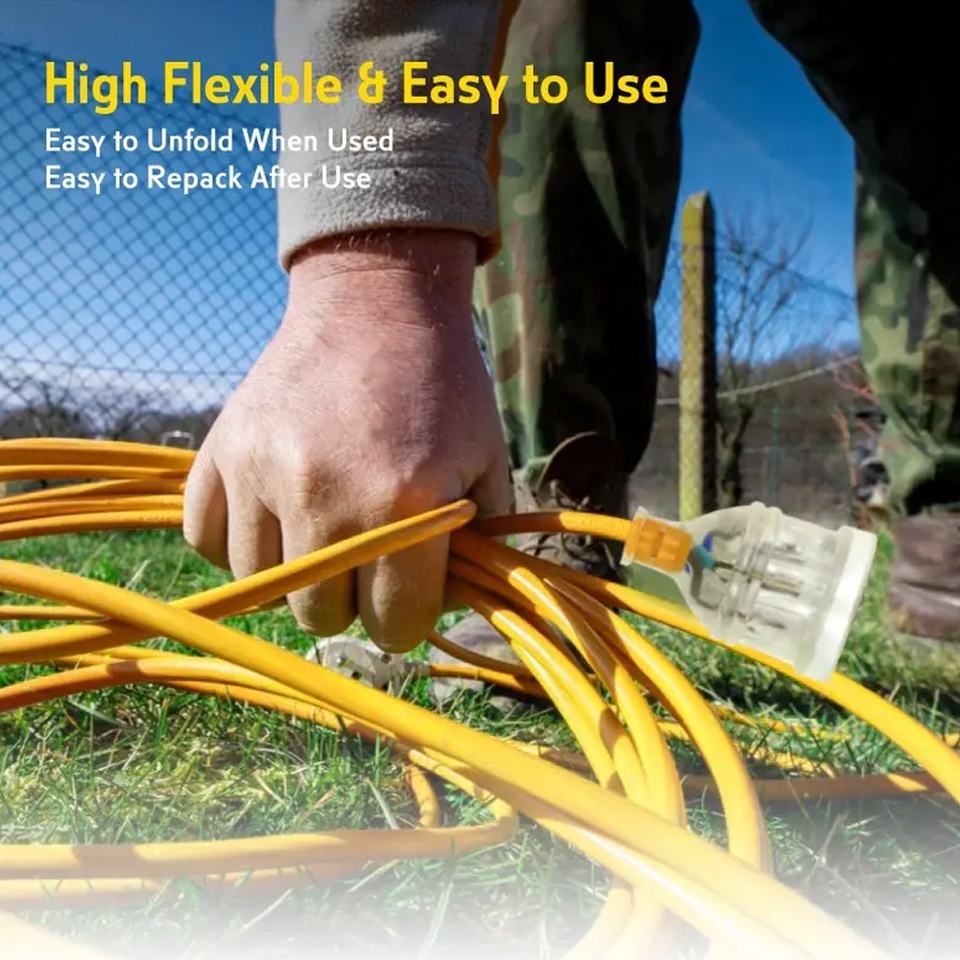 AU 25 Meter Extension Cable Yellow Plug & Outlet Outdoor 10 Amp ...