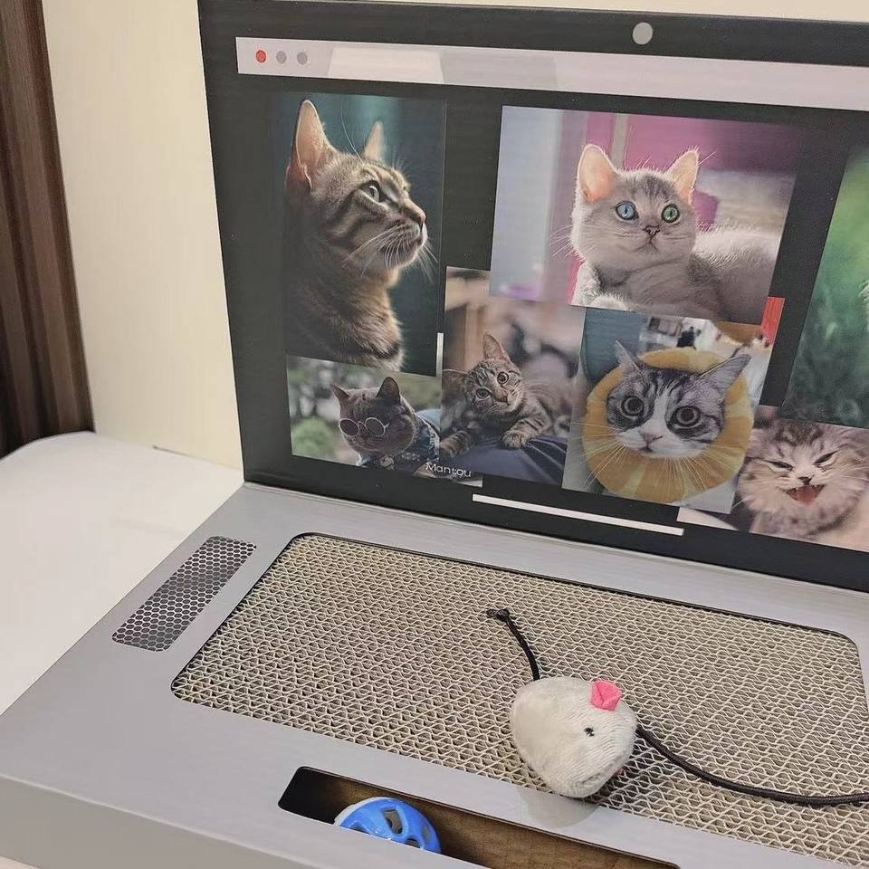 Laptop Cat Scratching Board - Funny Cat Toy & Sustainable