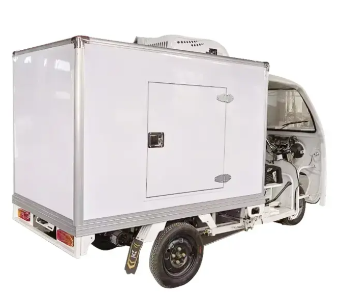 Three-Wheel Electric Cargo Box Tricycle 60v Powered Reefer Cooling ...