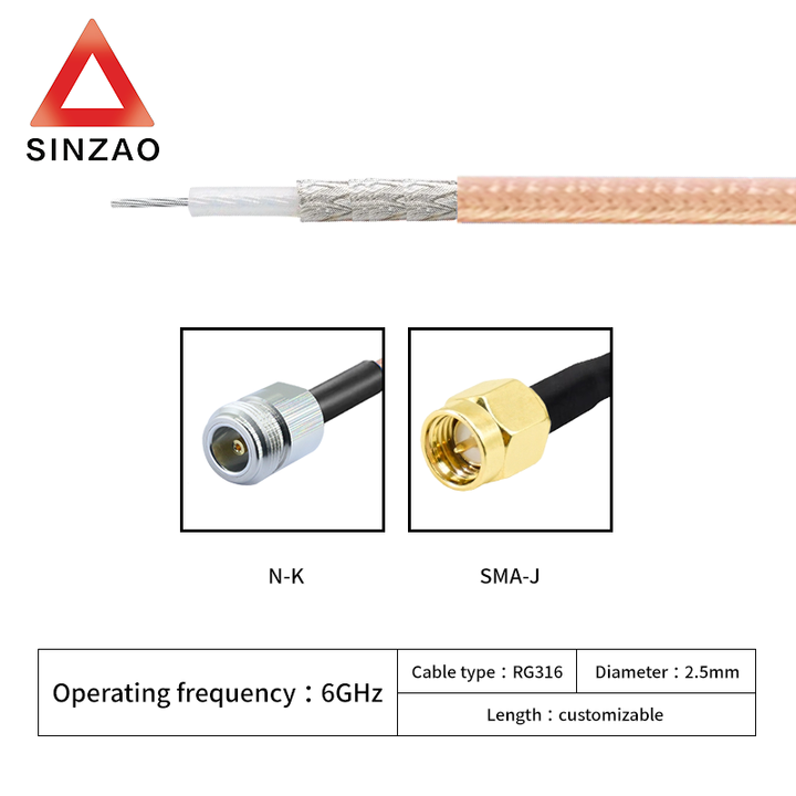 SINZAO RF Coaxial Cable Assembly RG316 Cable SMA Male to N Female ...